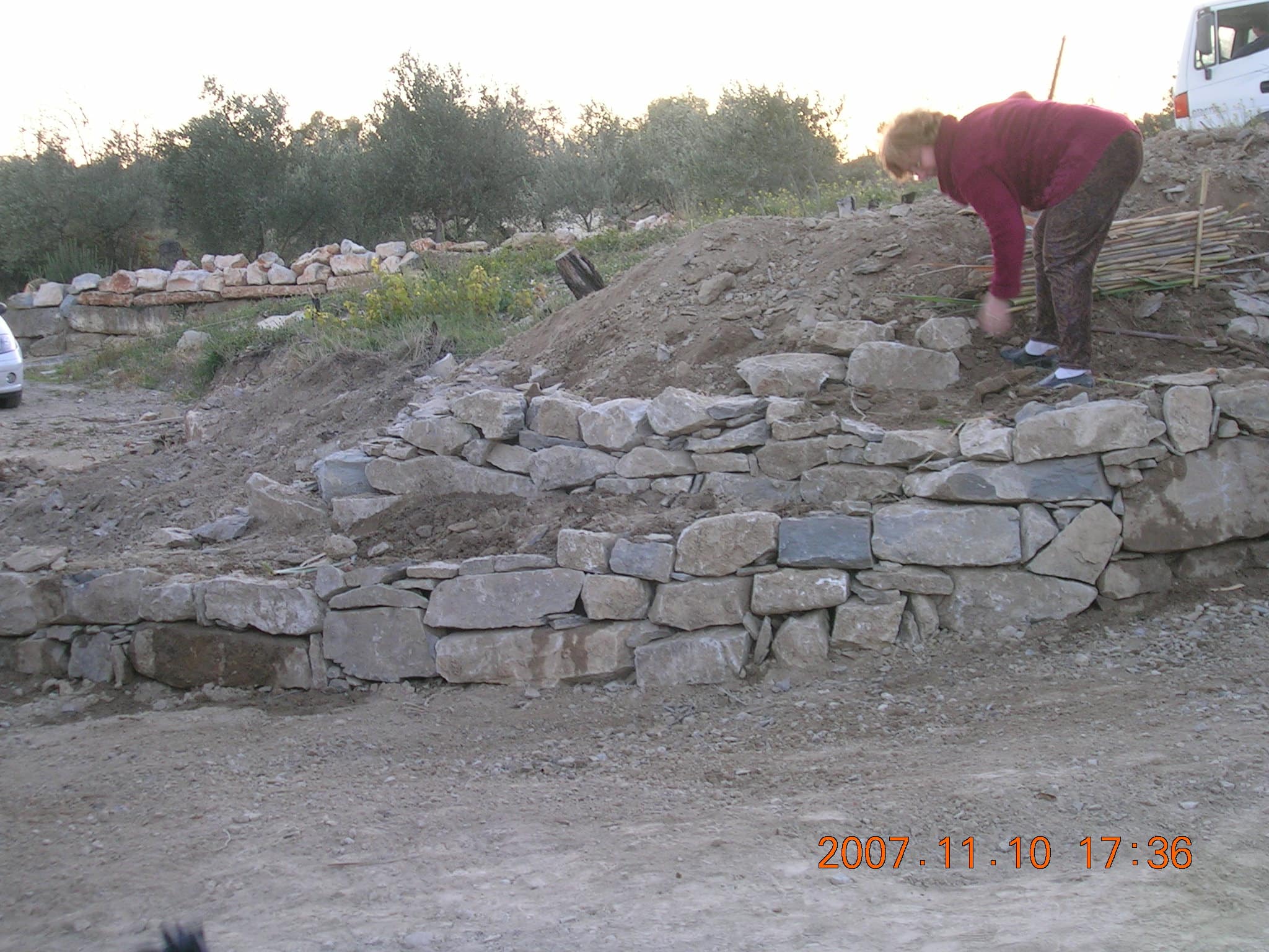 Plantation d'un talus avec confection de murets pierre sèche et cannes ...